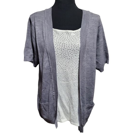 Cathy Daniels | Sweaters | Cathy Daniels Sweater Graywhite | Poshmark